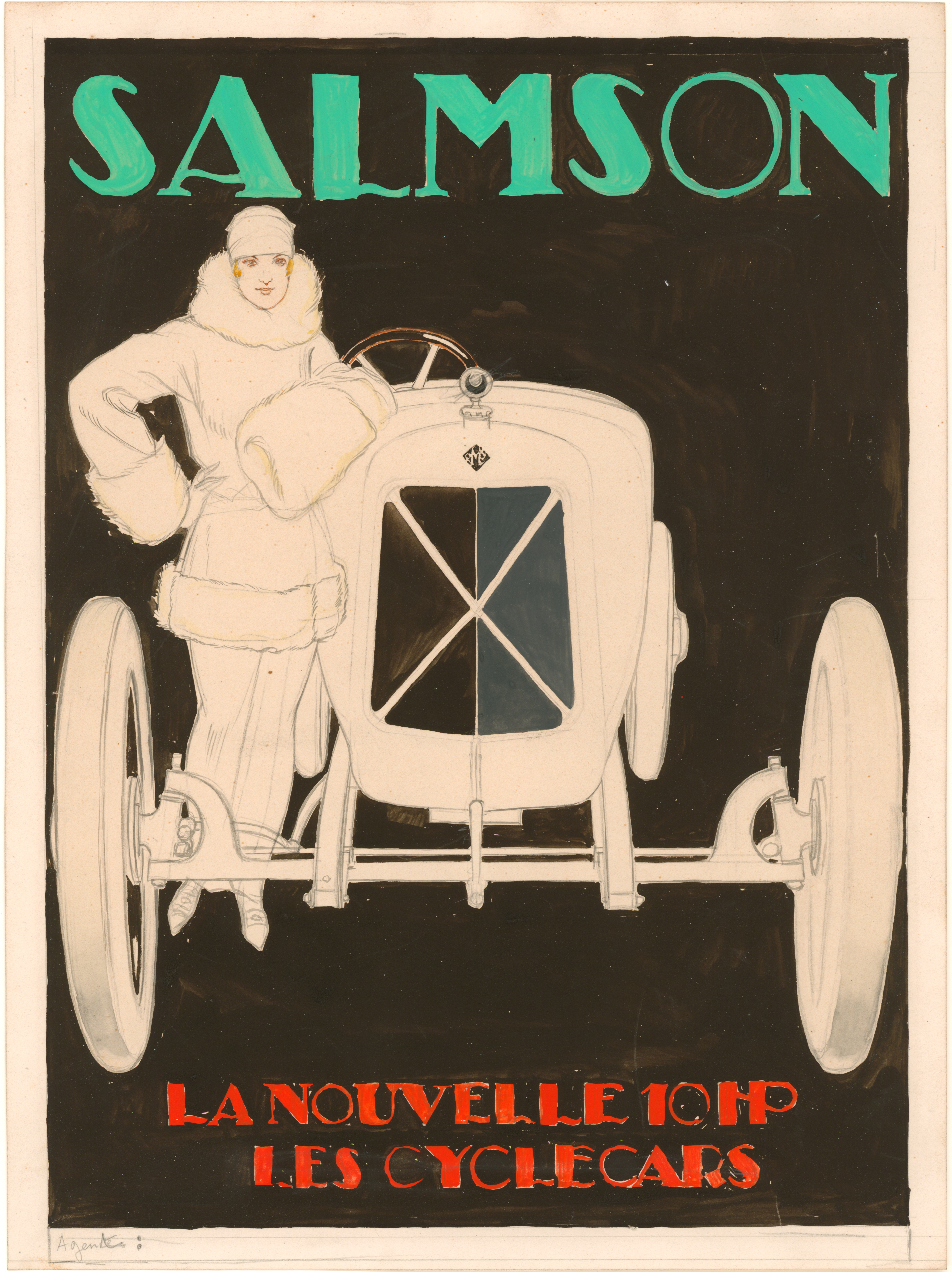 Design for a poster: Salmson La Nouvelle 10 HP Les Cyclecars